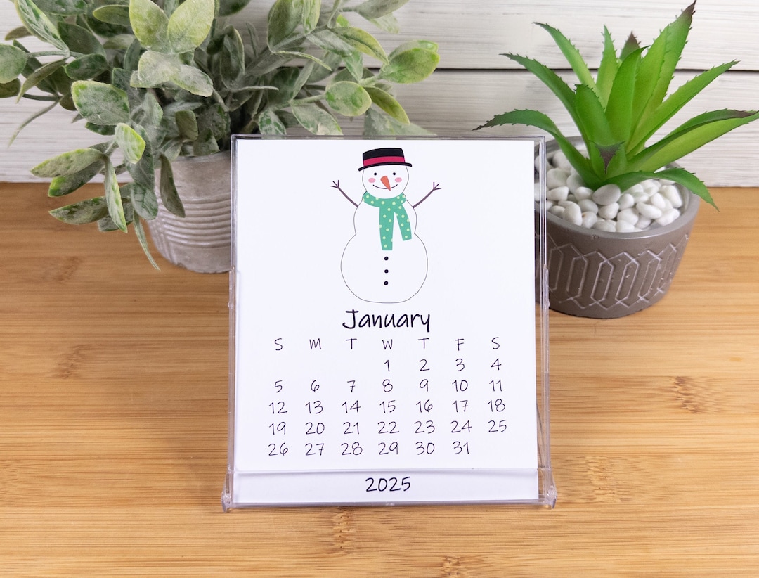 2026 Desk Calendar With CD Case/stand, 12 Month Calendar - Etsy