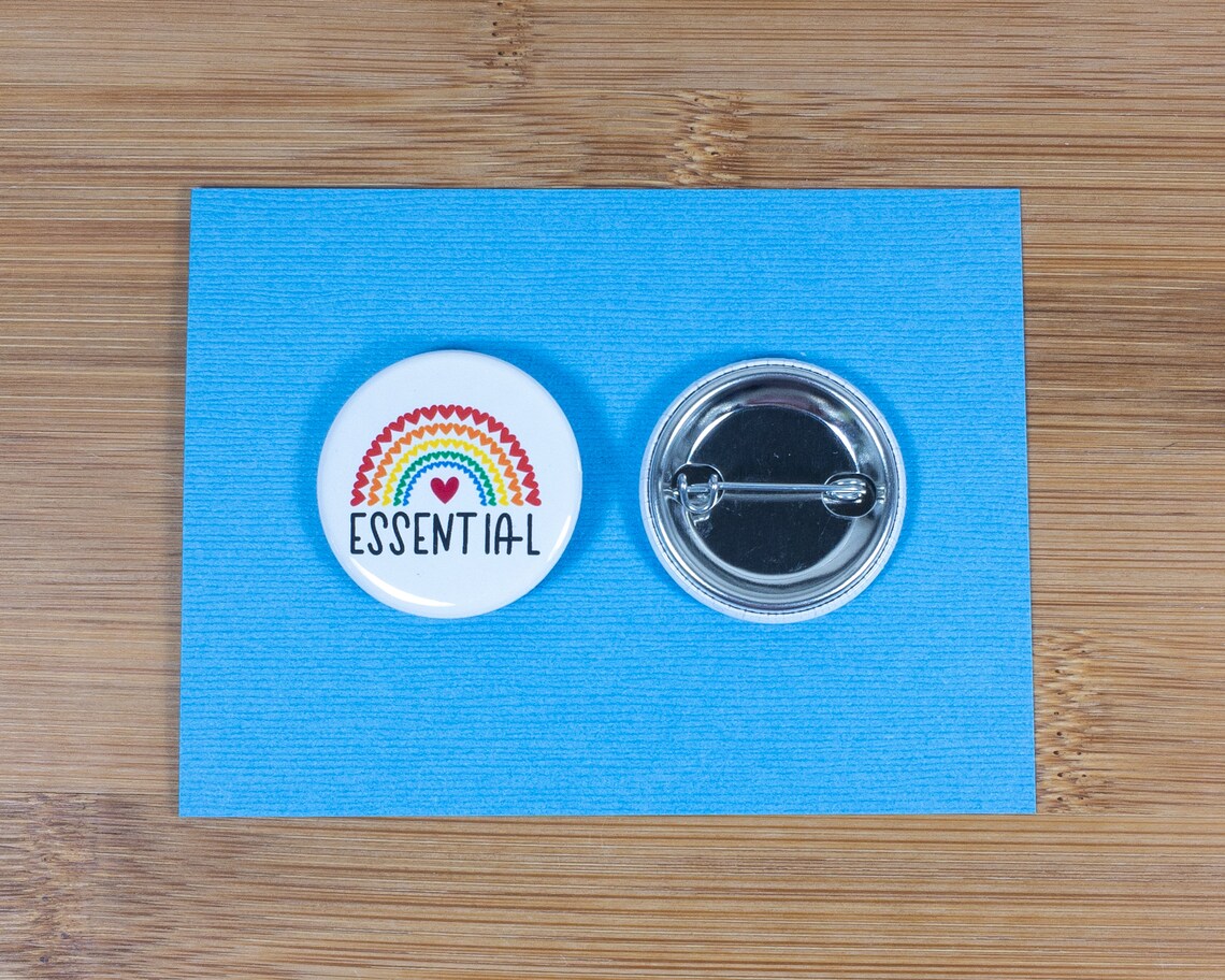Essential Worker Button Pin Frontline Worker Pin Essential | Etsy