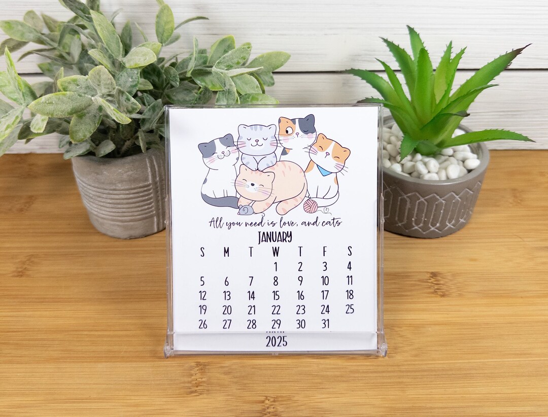 2026 Cat Desk Calendar for Home or Office, 12 Month Cat Sayings ...
