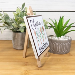 Personalized Kitchen Name Sign, Kitchen Ceramic Tile Sign W/easel ...