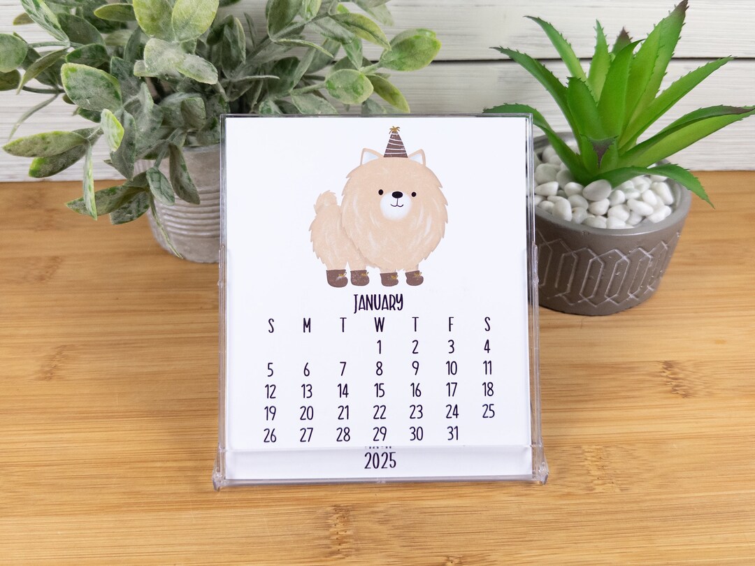 2025 Dog Desk Calendar, Dog Lovers Calendar for Home or Office, 12 ...