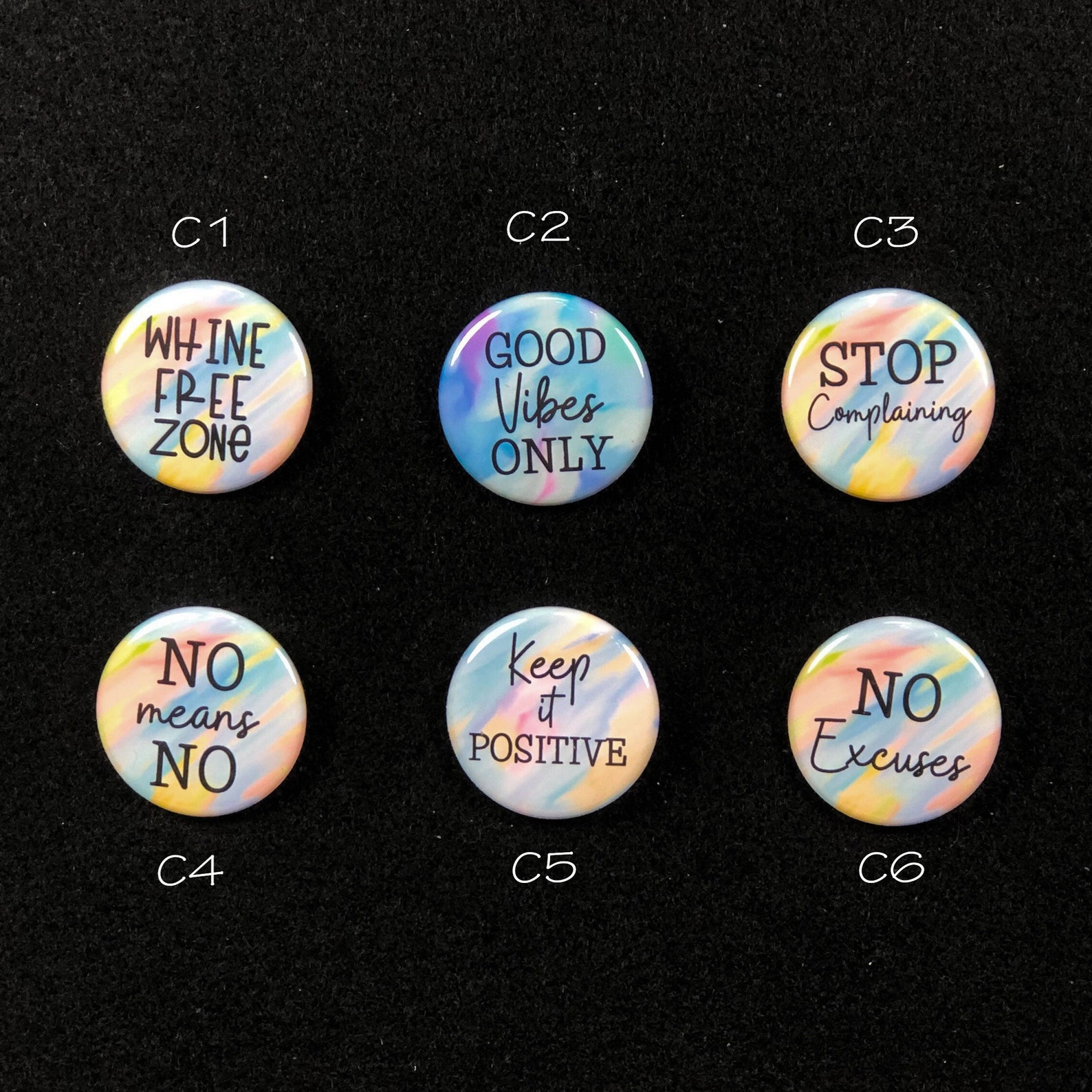 1.25" Button Pins: Choice of 48 Different Fun & Inspirational Sayings ...