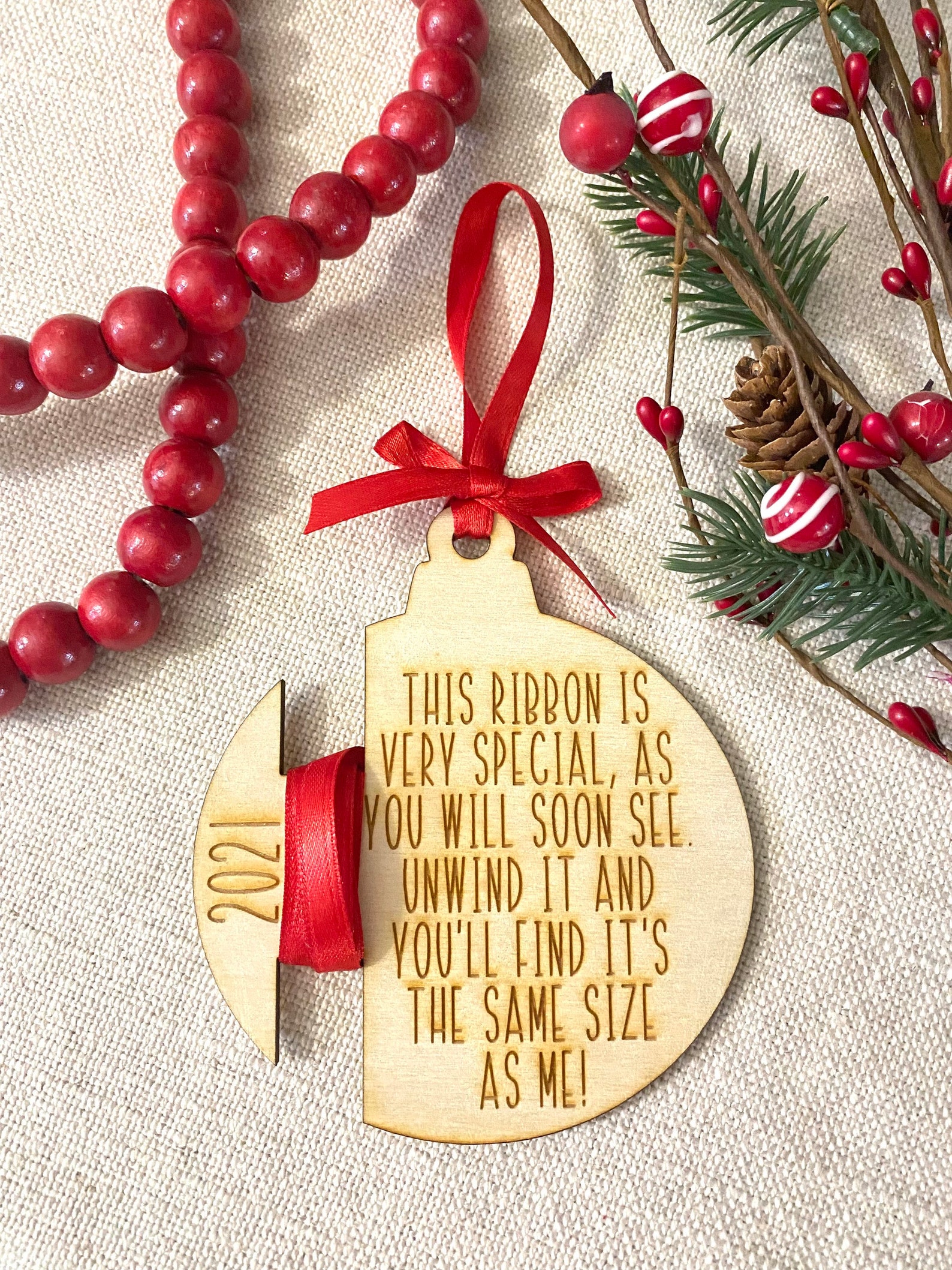 Height Ribbon Christmas Ornament Personalized Height - Etsy