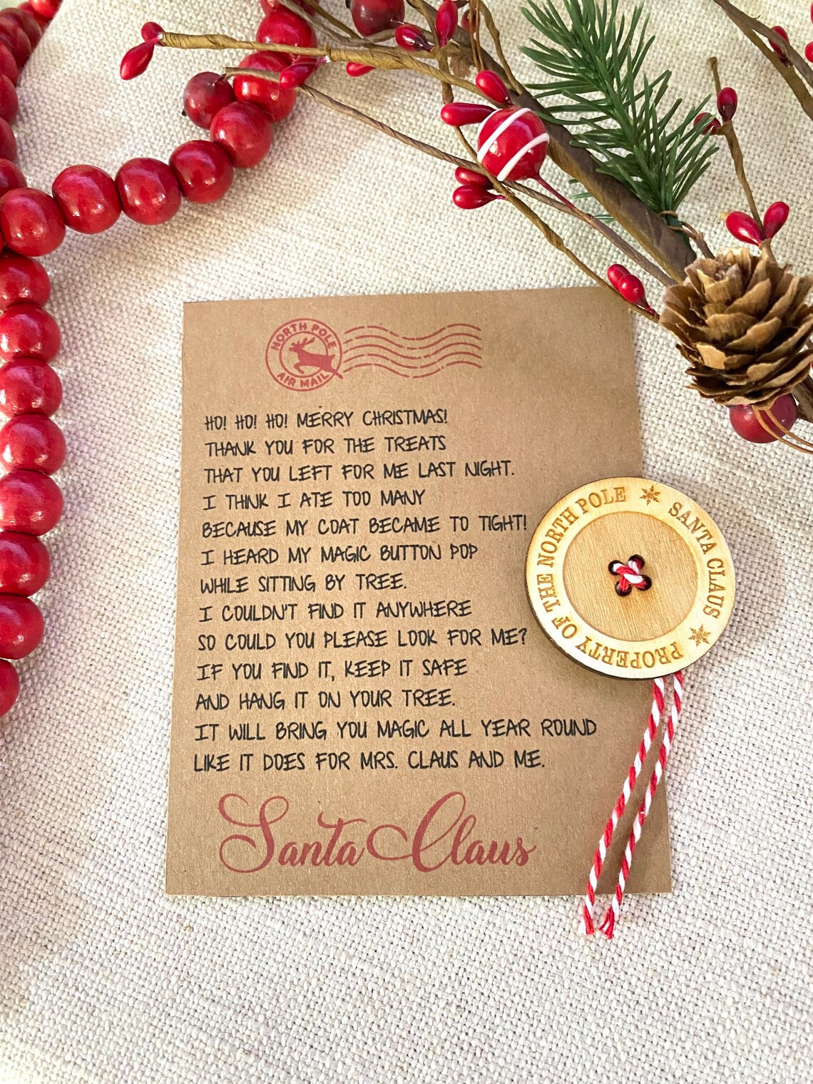 Santas Button Santas Lost Button North Pole Express - Etsy