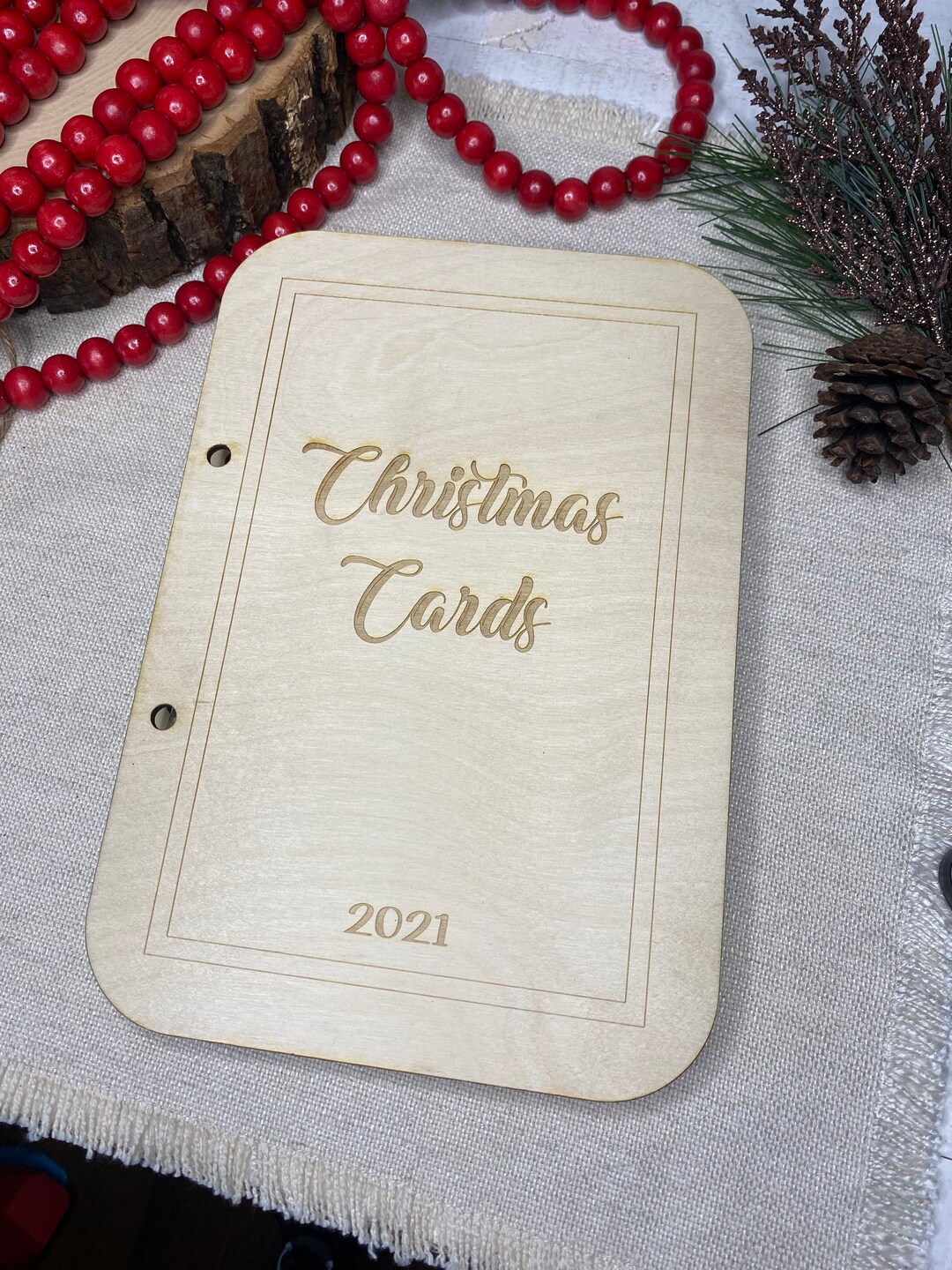 Wood Card Holder, Christmas Card Holder, Personalized Greeting Card ...