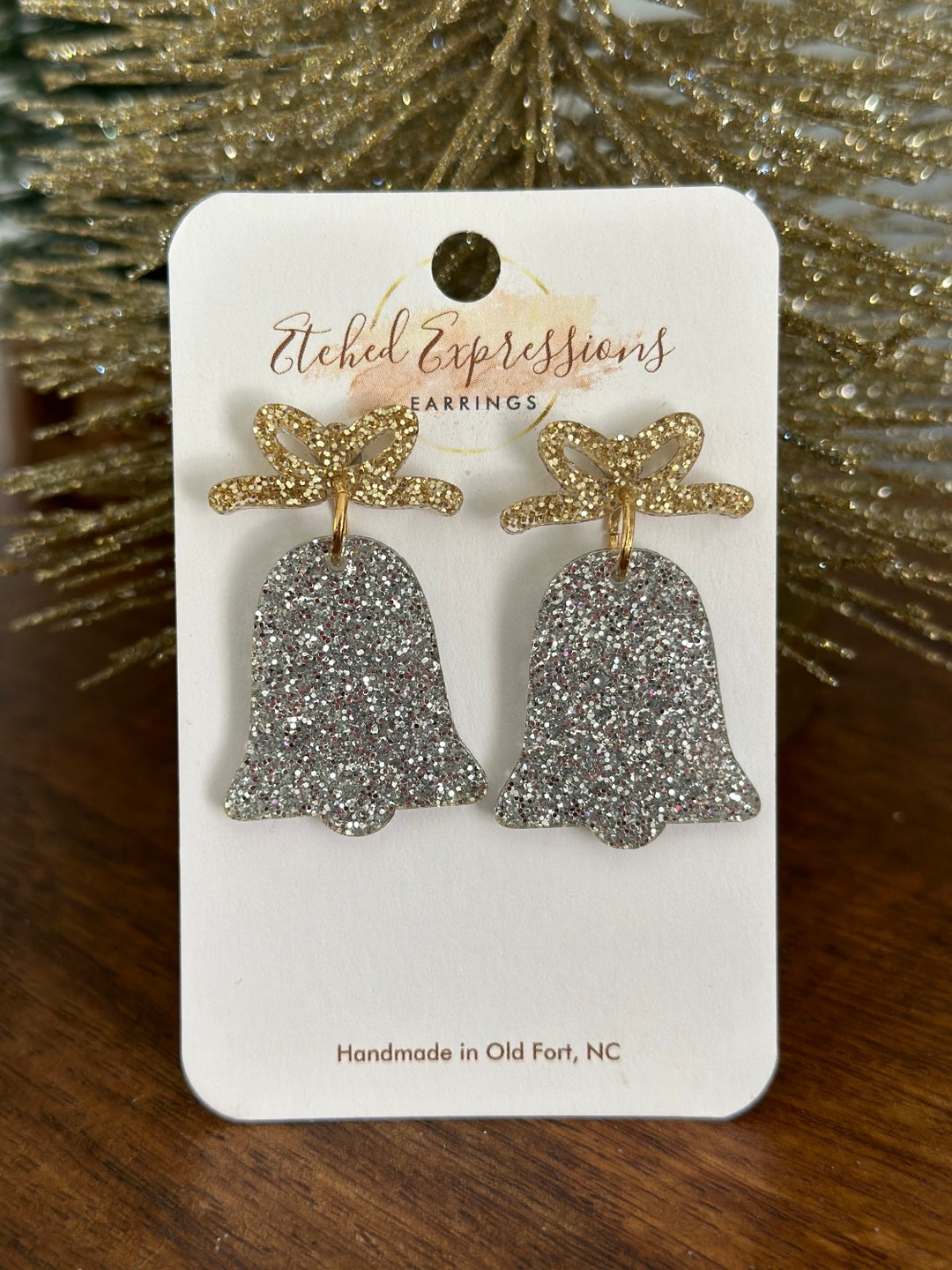 Silver Bells Earrings / Christmas Bell Earrings / Christmas Silver ...