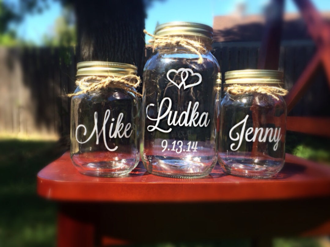 Unity Jars, Custom Unity Mason Jars, Sand Ceremony, Mason Jar Wedding ...