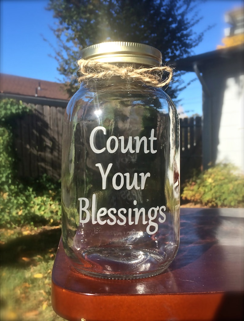 Count Your Blessings Mason Jar Quart Mason Jar - Etsy