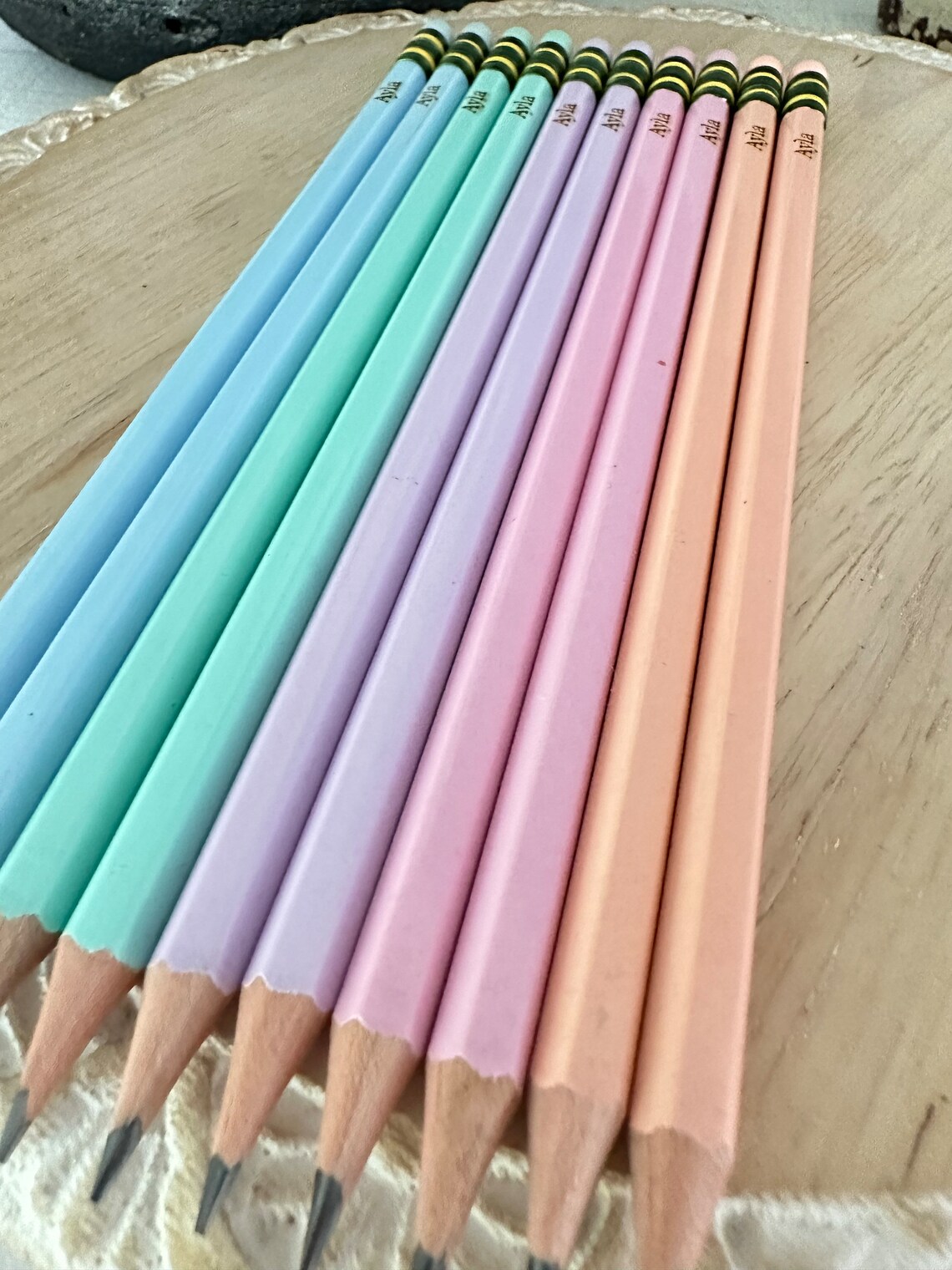 Personalized Pastel Pencils: Set of 10 Ticonderoga Pencils - Etsy