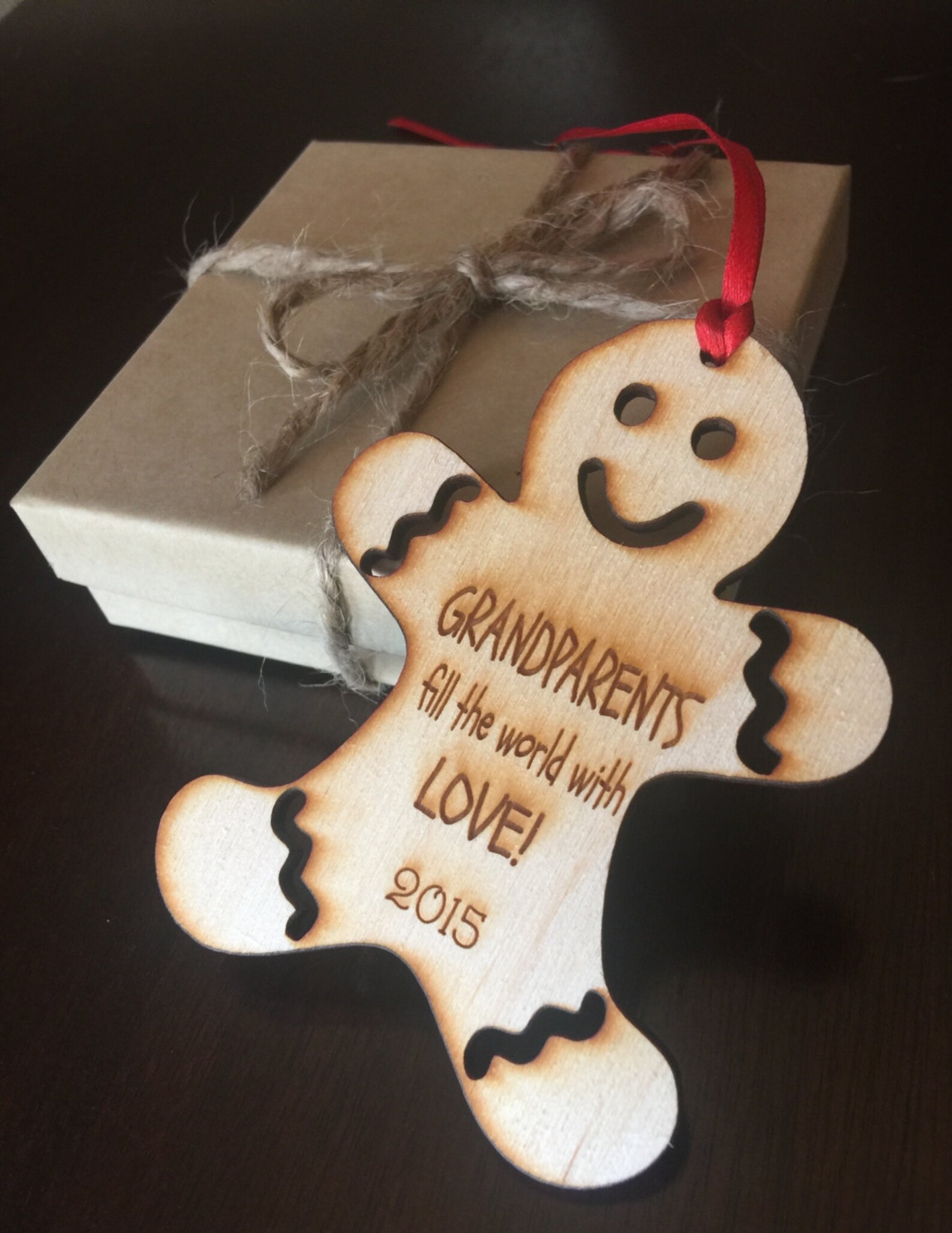 Gingerbread Man Holiday Ornaments Custom 1 Laser Engraved | Etsy