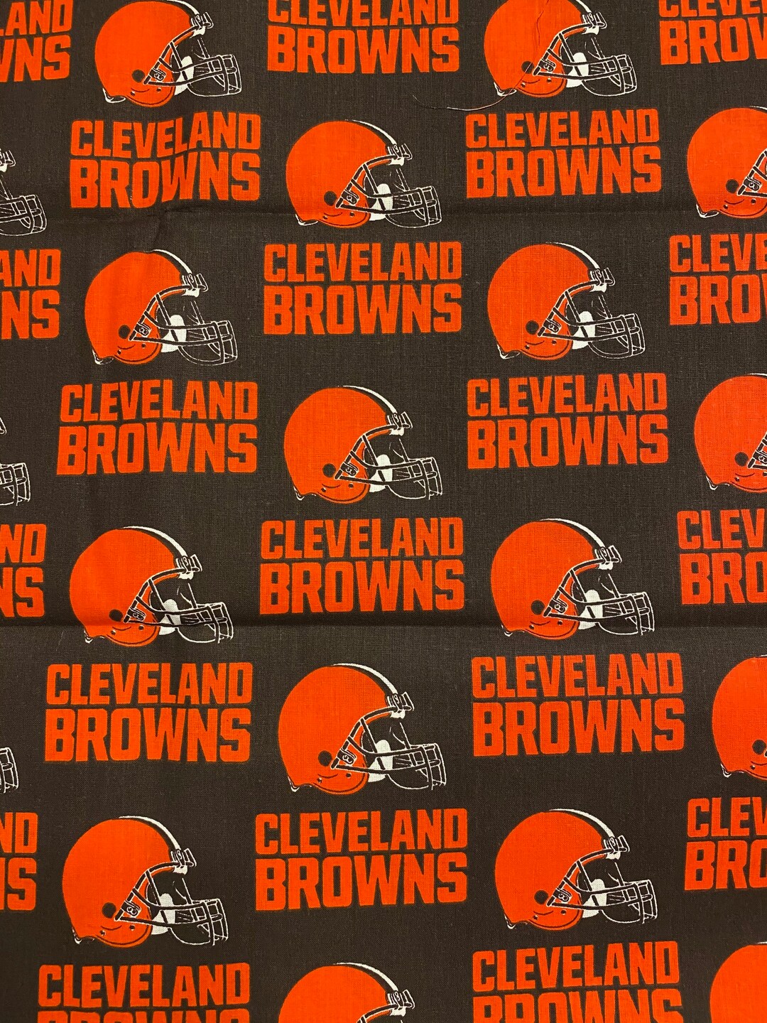Cleveland Browns Fabric 18 X 58 100% Cotton . - Etsy