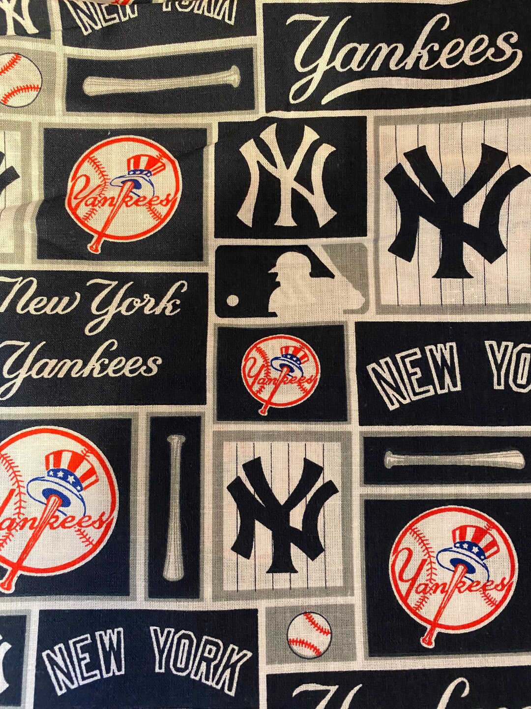 New York Yankees Patchwork Fabric 18 X 58 100% Cotton . - Etsy
