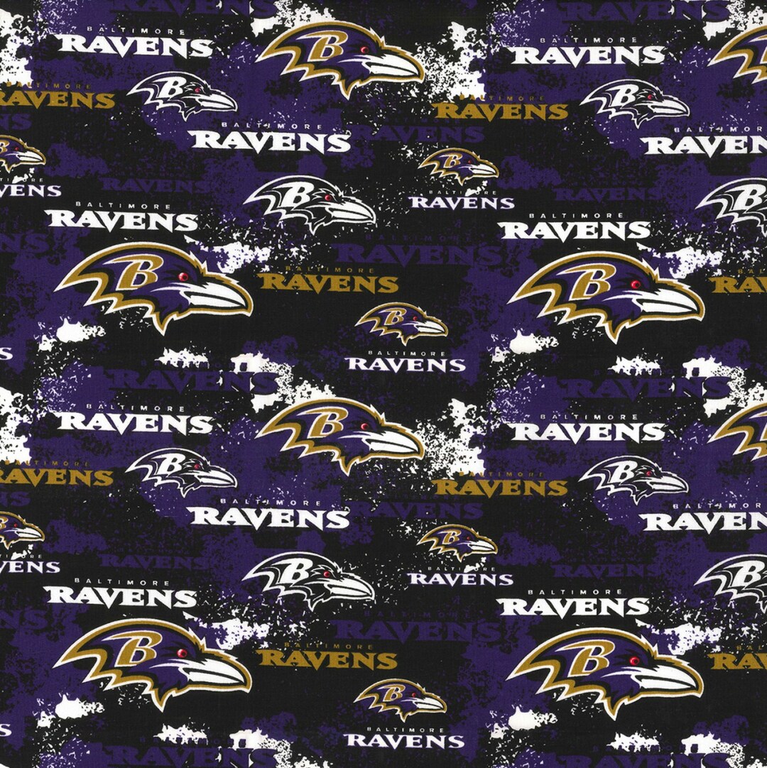 Baltimore Ravens Fabric 18 X 44 100% Cotton . - Etsy