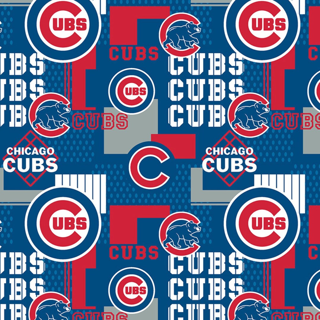Chicago Cubs Blue Fabric 18 X 58 100% Cotton . - Etsy
