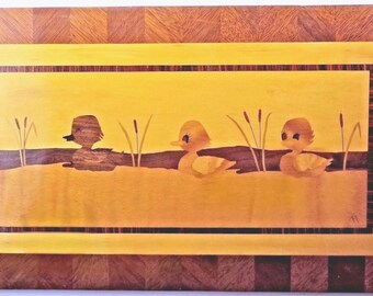 Wood inlay picture | Etsy