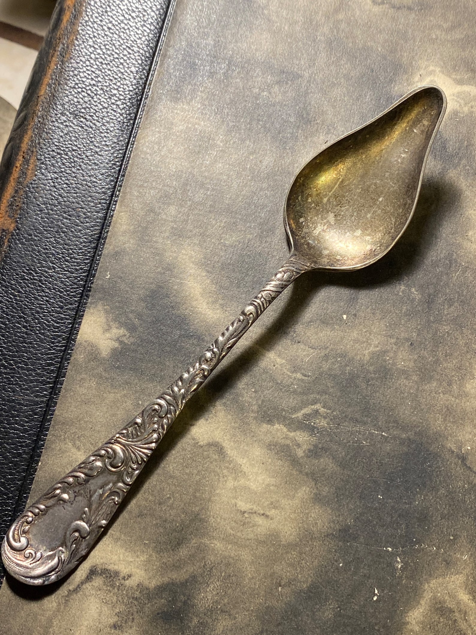 Antique Invalid Spoon Old Tarnished Silver Plate Infant Feeding Spoon ...