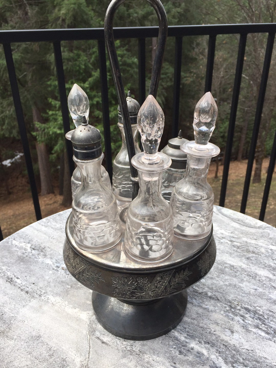 REDUCED Antique Cruet Set Victorian Meriden Hallmark Eastlake Designs ...