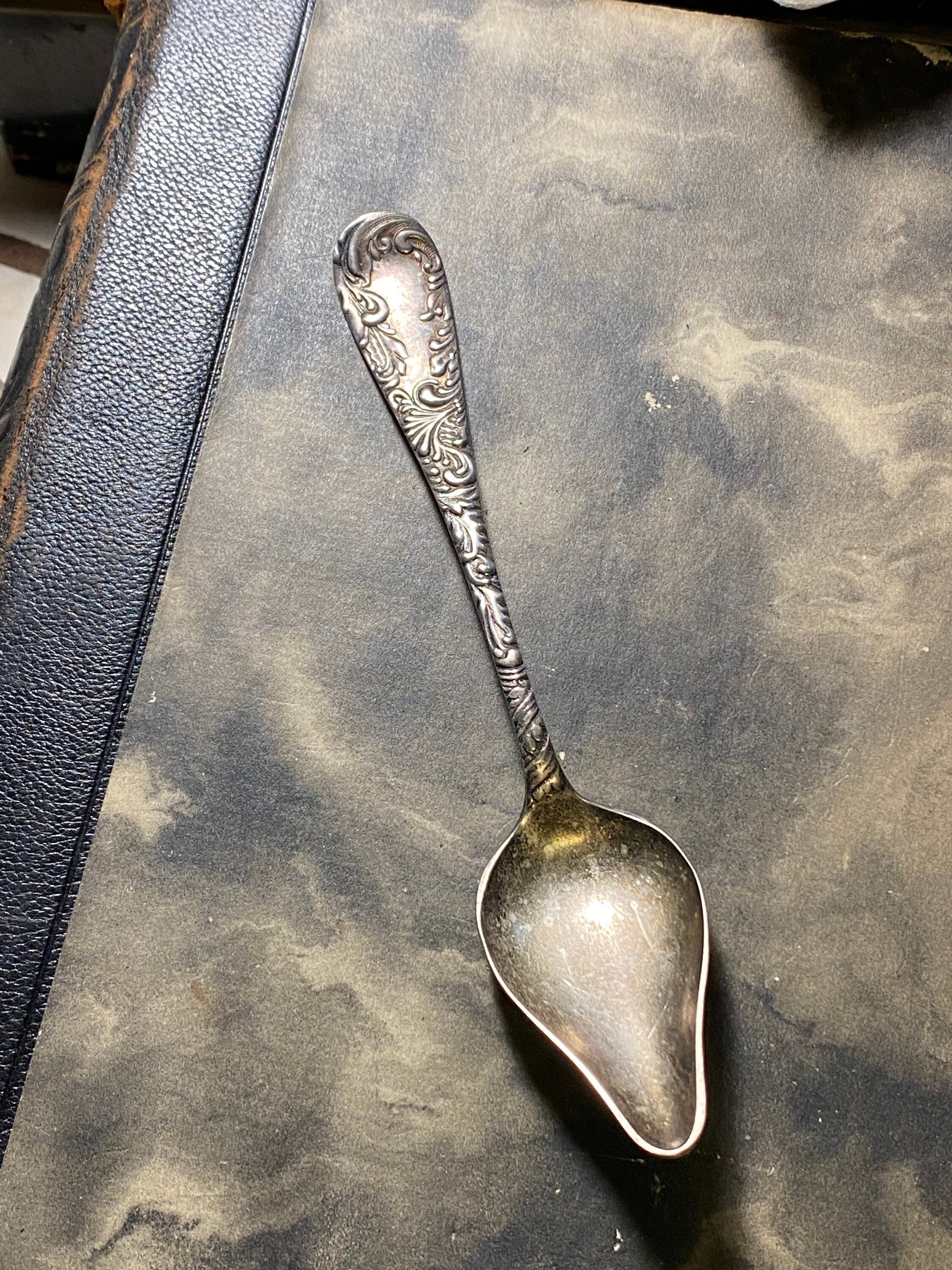 Antique Invalid Spoon Old Tarnished Silver Plate Infant Feeding Spoon ...