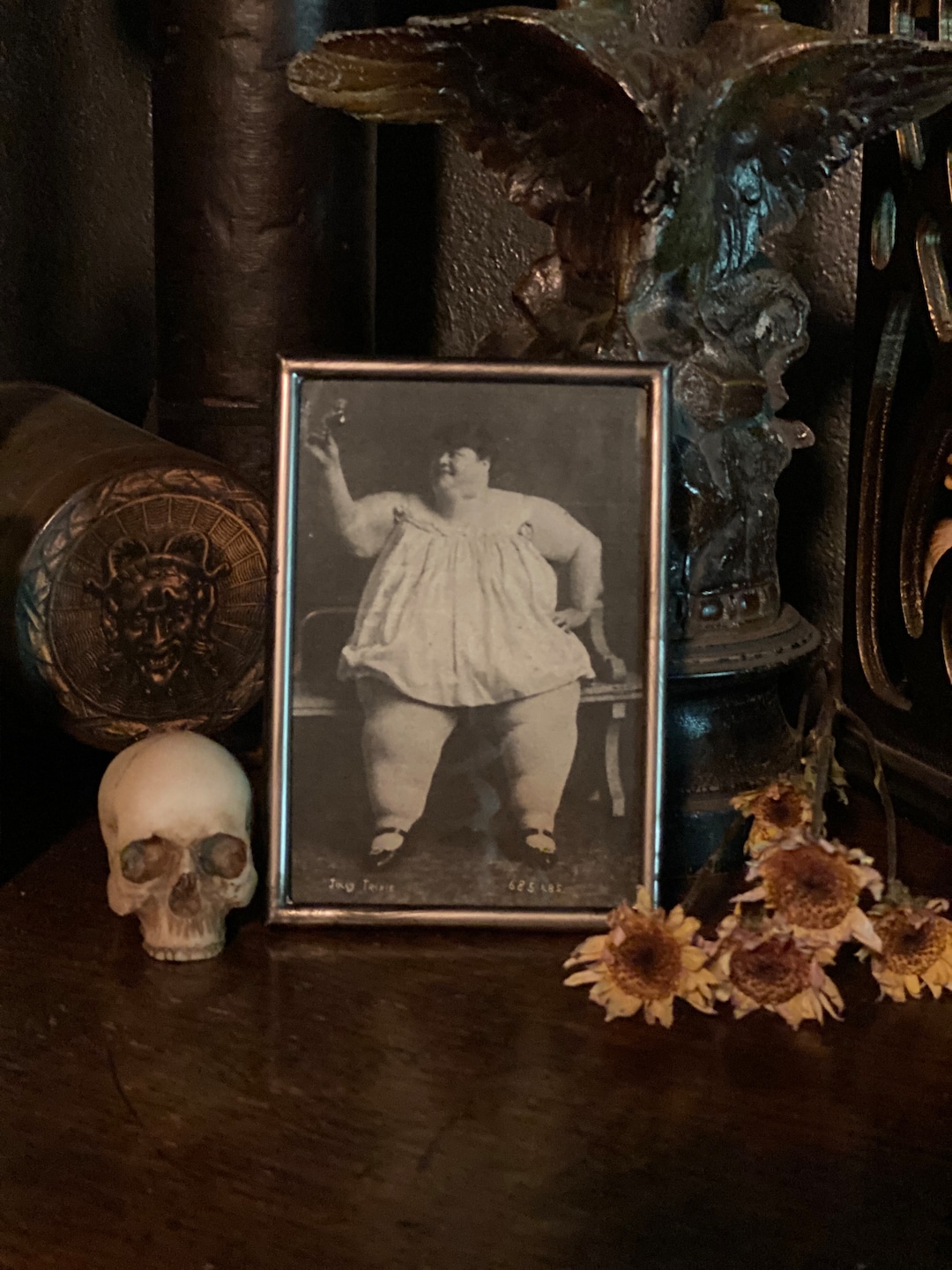 Old CIRCUS FAT LADY jolly Trixie Reprint of Antique Postcard Framed in ...