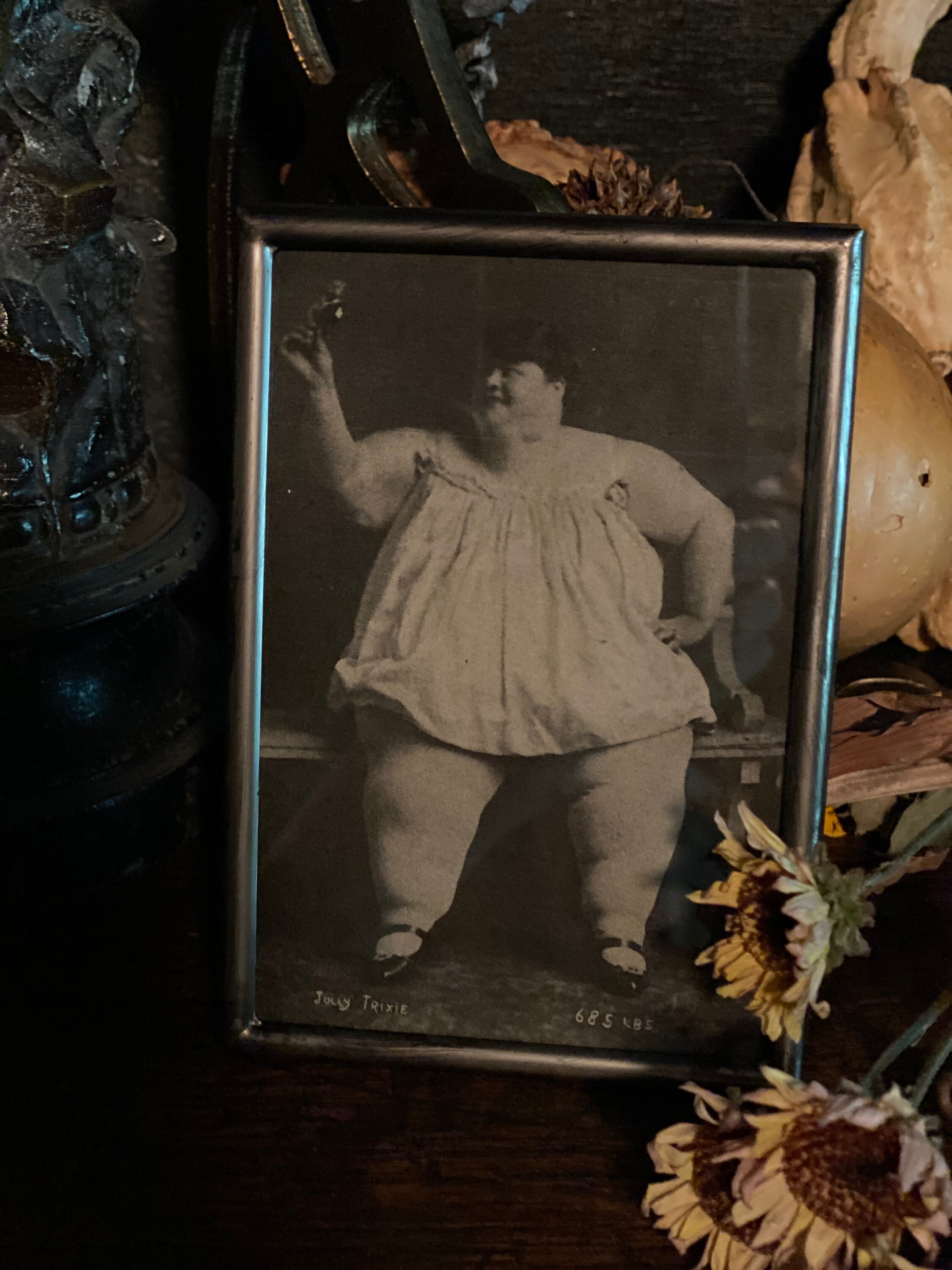 Old CIRCUS FAT LADY jolly Trixie Reprint of Antique Postcard Framed in ...