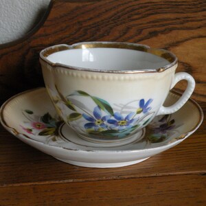 Antique Carl Tielsch Germany Teacup and Saucer, Floral Pattern 4295 - Etsy