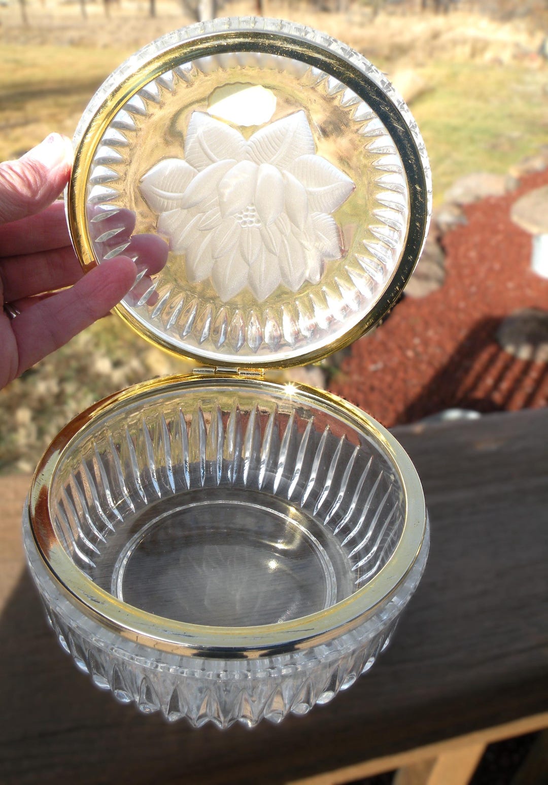 Vintage Lead Crystal Jewelry Box - Etsy