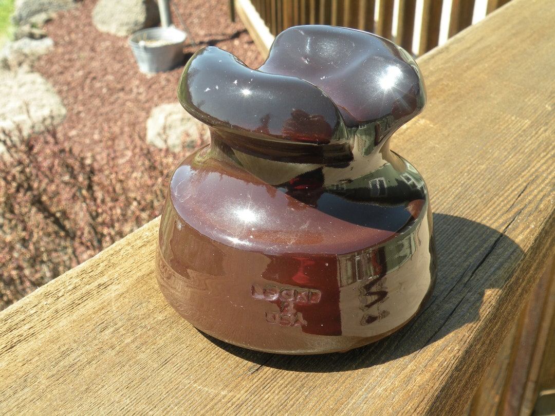 Vintage Locke Brown Porcelain Insulator - Etsy