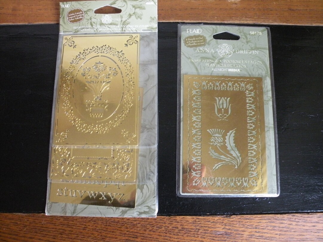 Plaid Anna Griffin Brass Stencil Packs Unopened - Etsy
