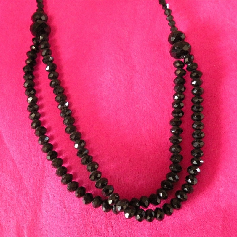 Black Bead Necklace - Etsy
