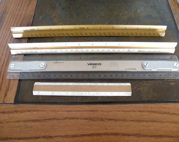 Vintage Drafting Rulers, Vemco, Lutz, Post - Etsy