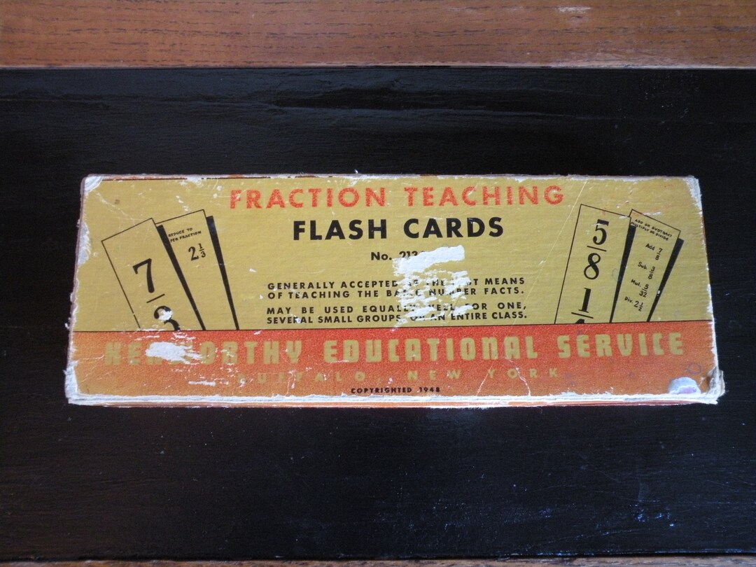 Vintage Kenworthy Fraction Flash Cards With Original Box - Etsy