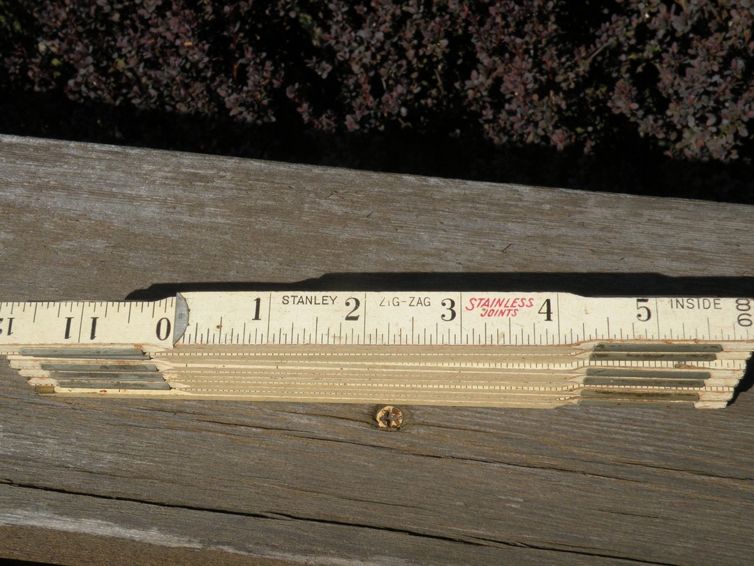 Vintage Stanley Zig Zag Folding Yardstick, Four Way Extension, Folding ...