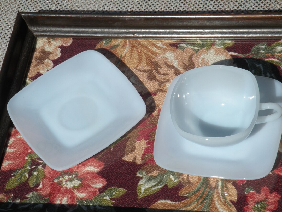 Fire King Azurite Teacup and Saucers, Blue Fire King, Azurite Charm ...