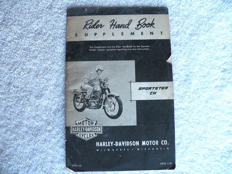 Harley Davidson Rider Hand Book Supplement Harley Davidson | Etsy