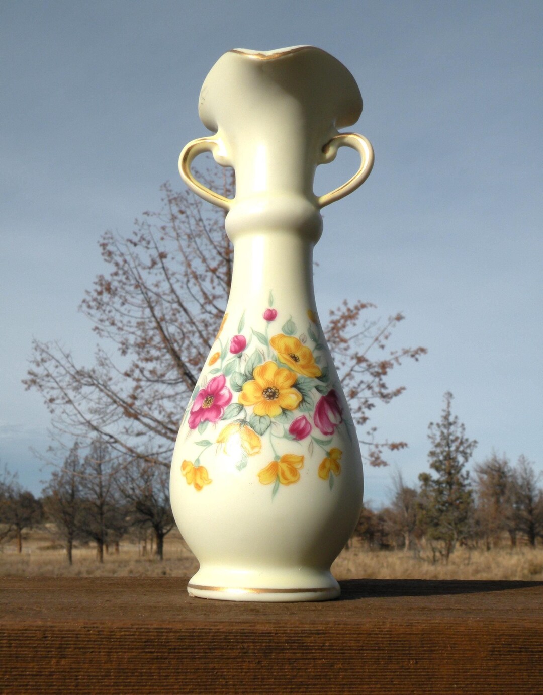 Vintage Lefton Bud Vase, Hand Painted Floral - Etsy