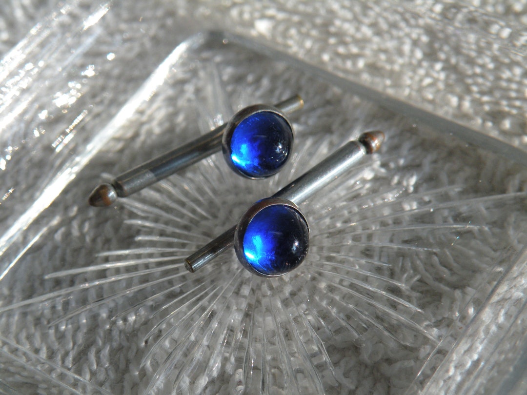 Vintage Tuxedo Studs, Cobalt Blue Studs, Shirt Studs, Suit Studs - Etsy