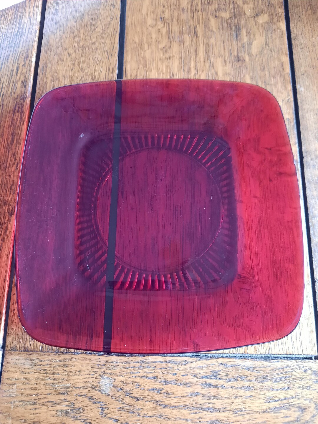 Anchor Hocking Royal Ruby Square Plate - Etsy