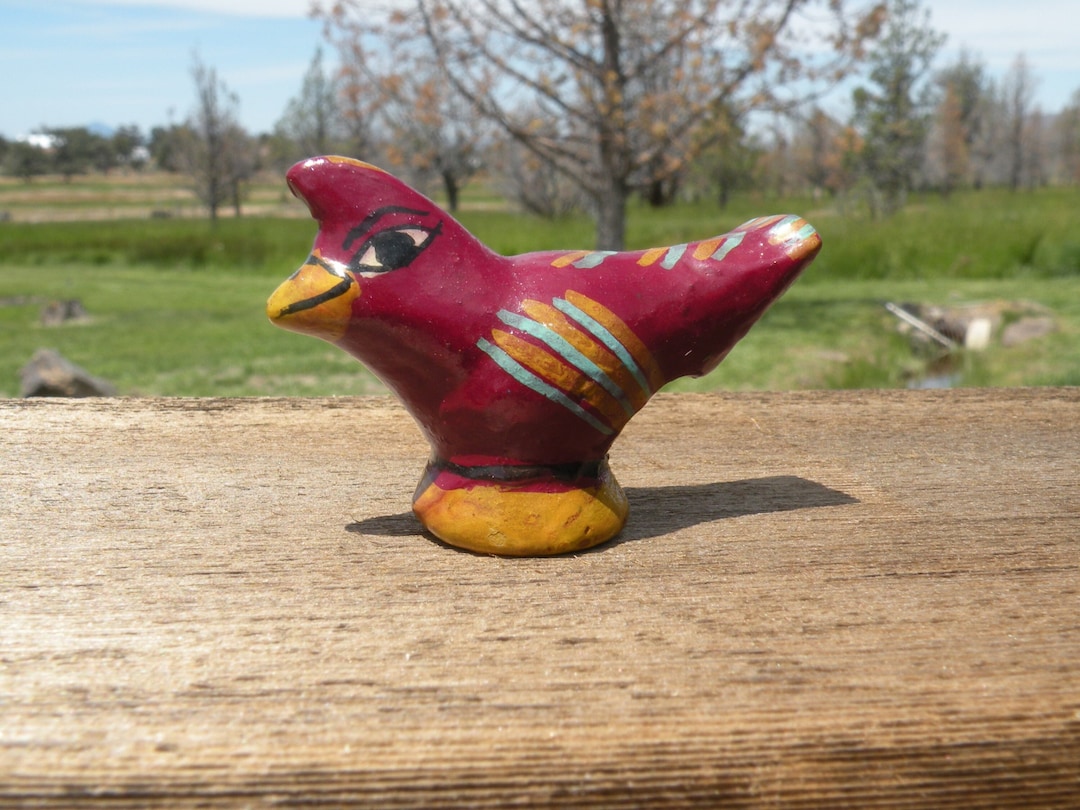 Vintage Painted Clay Bird Whistle - Etsy