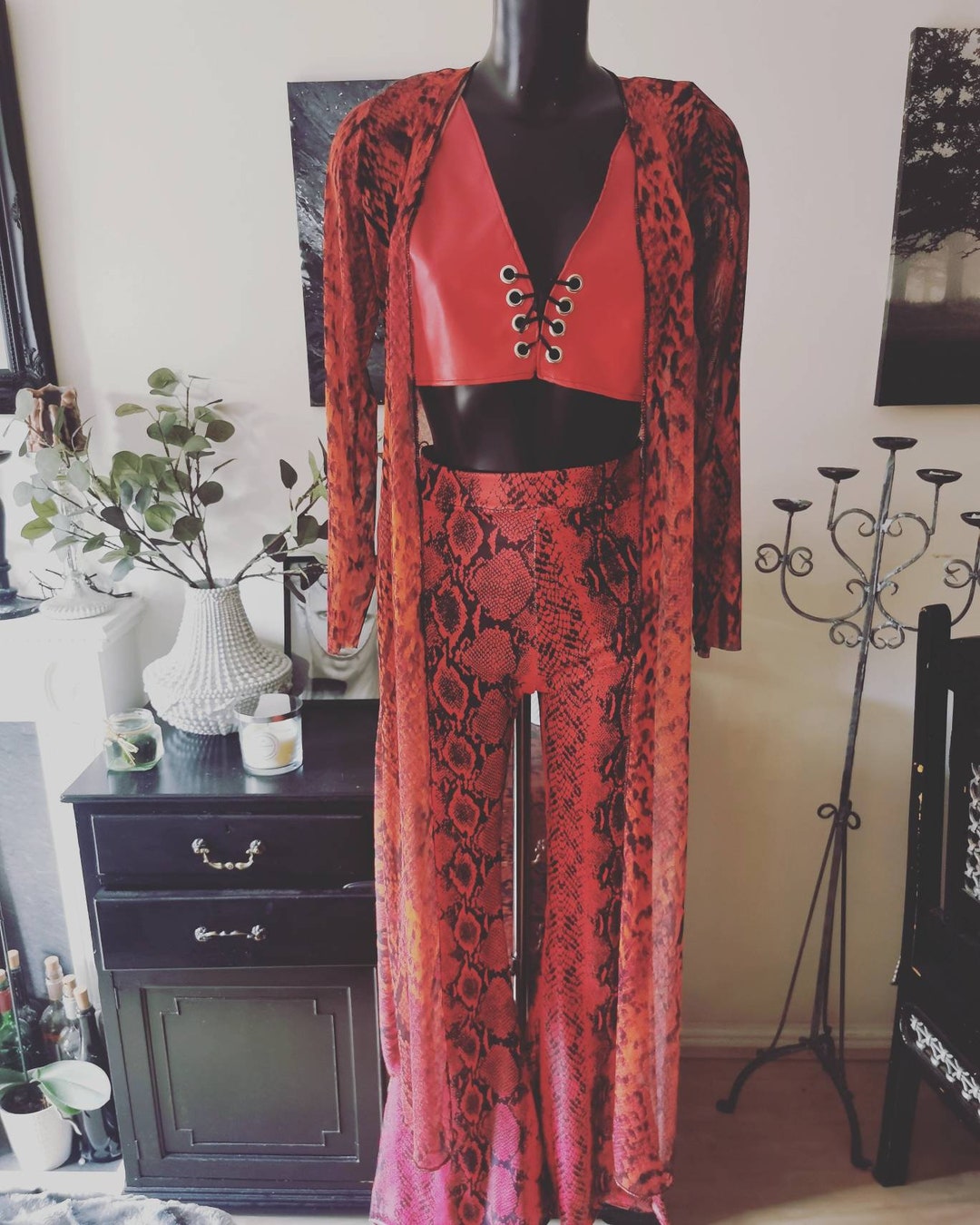 Red Snakeskin Duster - Etsy