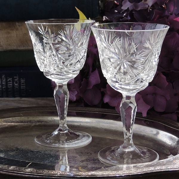 Starburst Cut Crystal Glasses - Etsy