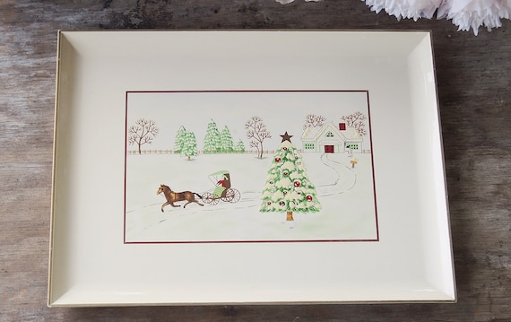 Sleigh Ride Lacquerware Serving Tray Otagiri Japan Christmas - Etsy