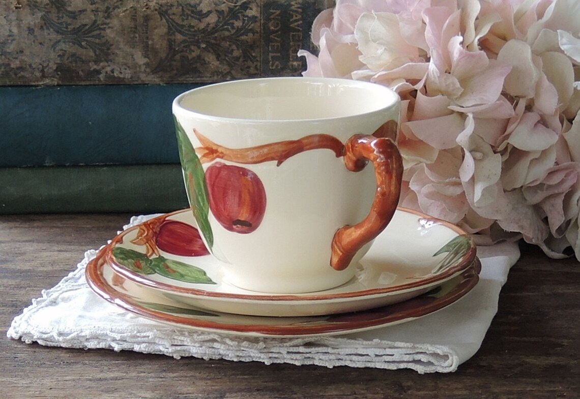 Franciscan Apple Tea Cup Trio Tea Cup Saucer Bread Plate Tea - Etsy