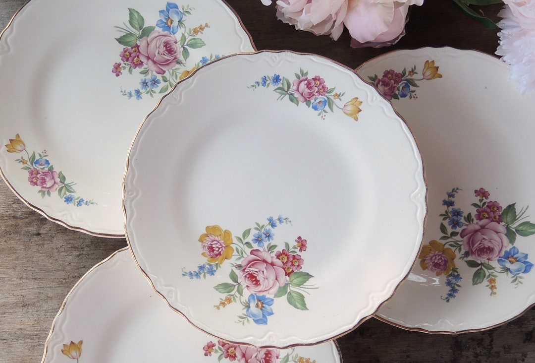 Scio Hazel Salad Plates Set of 4 Vintage Tea Party, Wedding, Shabby ...