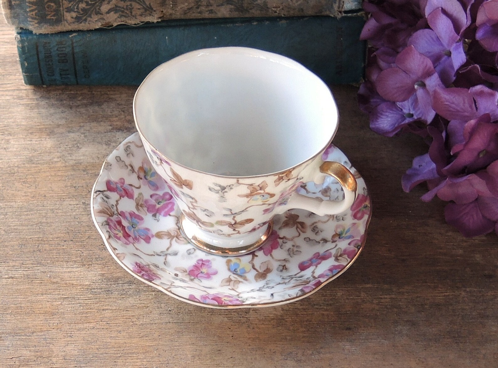 Lefton China Violet Chintz Tea Cup Set Made in Japan 2119 Tea - Etsy
