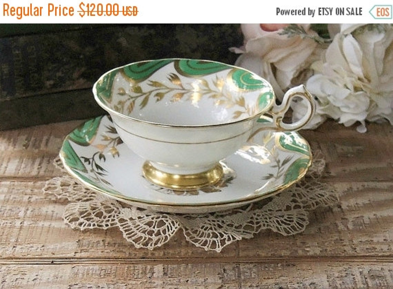 Royal Chelsea Tea Cup Set Fine English Bone China Green - Etsy