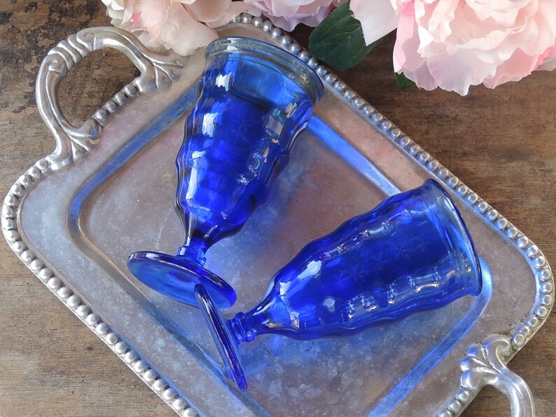 Atomic Era Inspired Cobalt Blue Glasses Set of 2 Ice Tea | Etsy