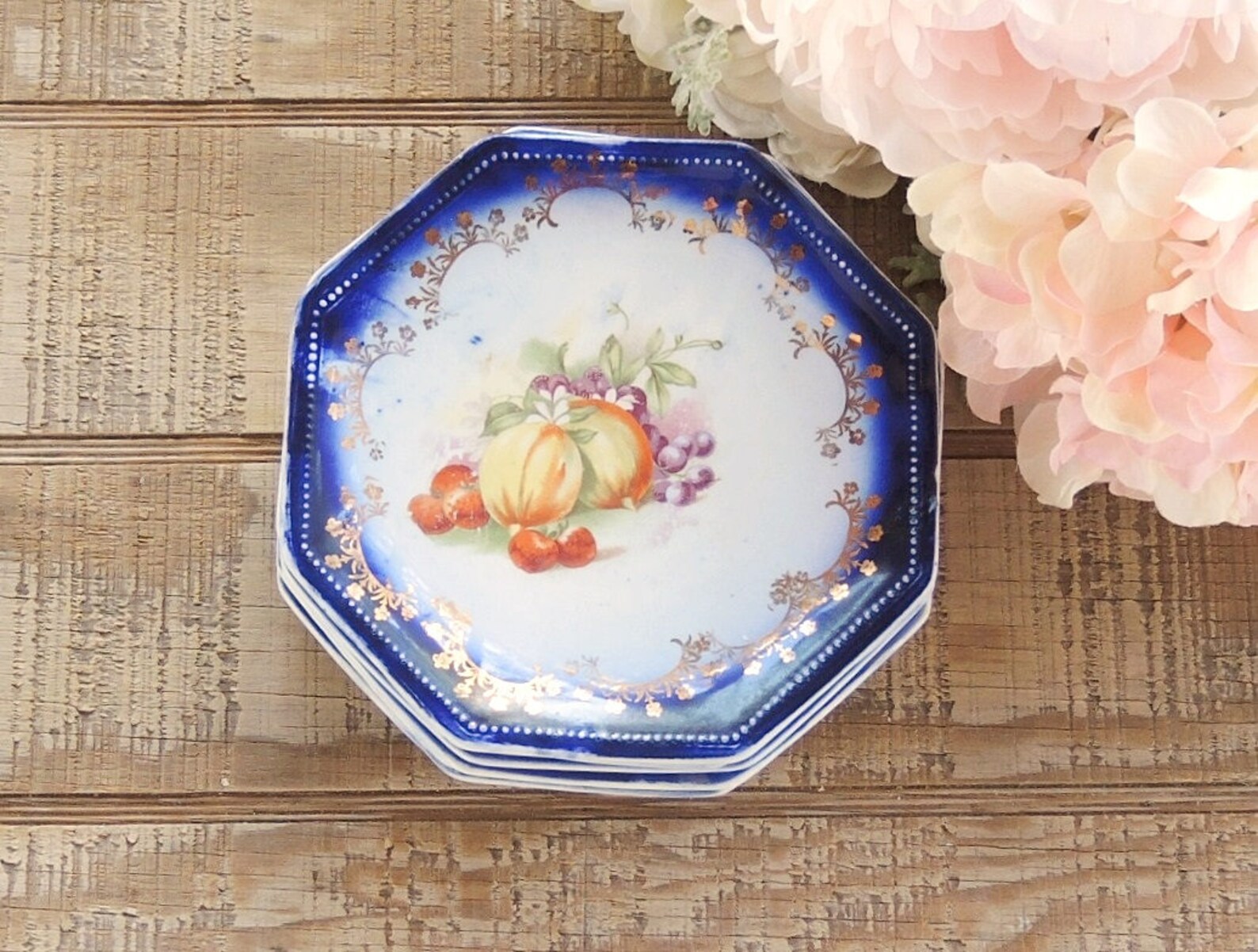 La Francaise Flow Blue Antique Octagon Dessert Plate Listing is for 1 ...