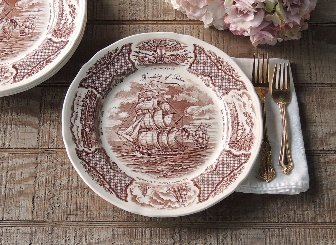 Dinner Plates Set of 4 Alfred Meakin Staffordshire Fair Winds the ...
