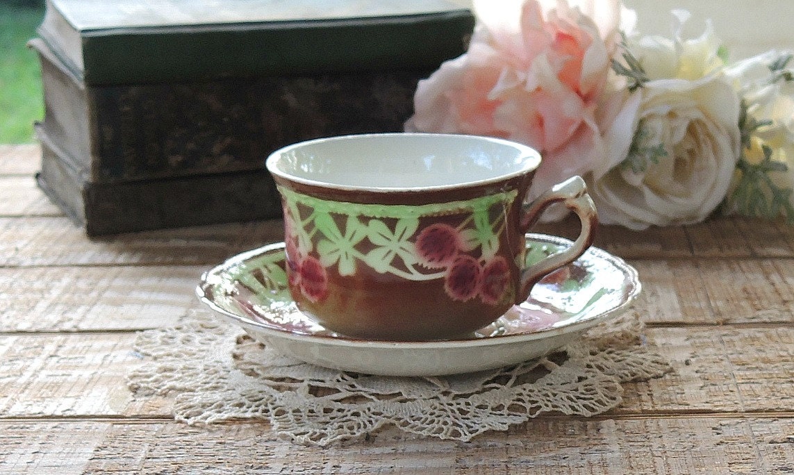 Rustic Cottage Ornate Maestrict Tea Cup and Saucer Set Made - Etsy