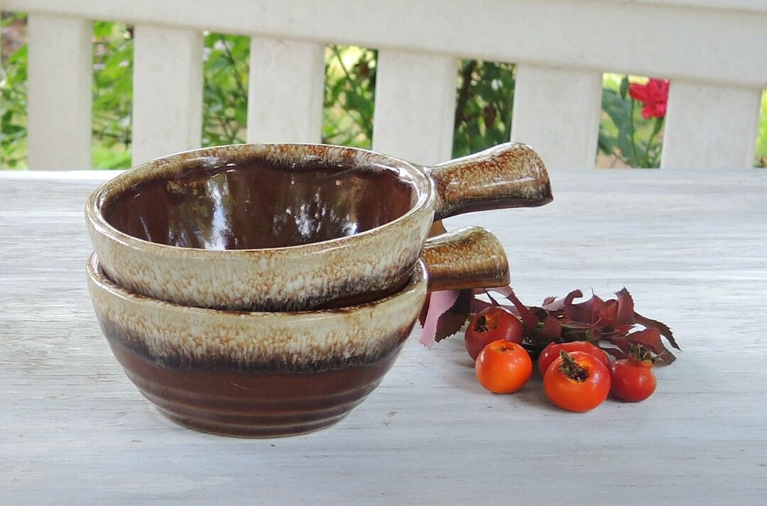 Rustic Vintage Monmouth Brown Drip Glaze Crocks, Set of 2 - Etsy